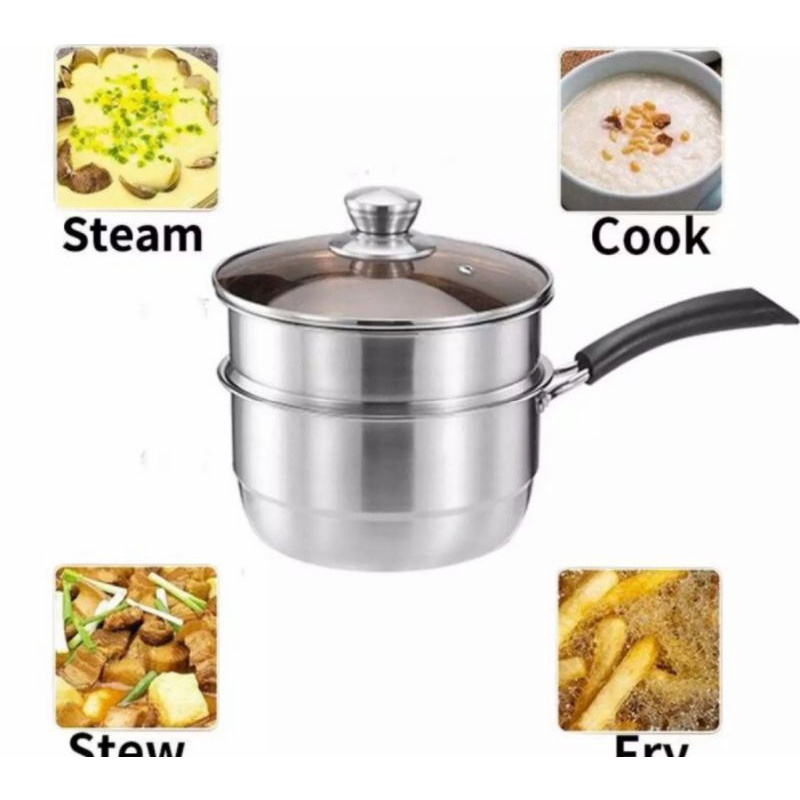 Jual panci susu steamer calypso 20cm / panci kukus 2 susun / Dandang steamer stainless tebal ...