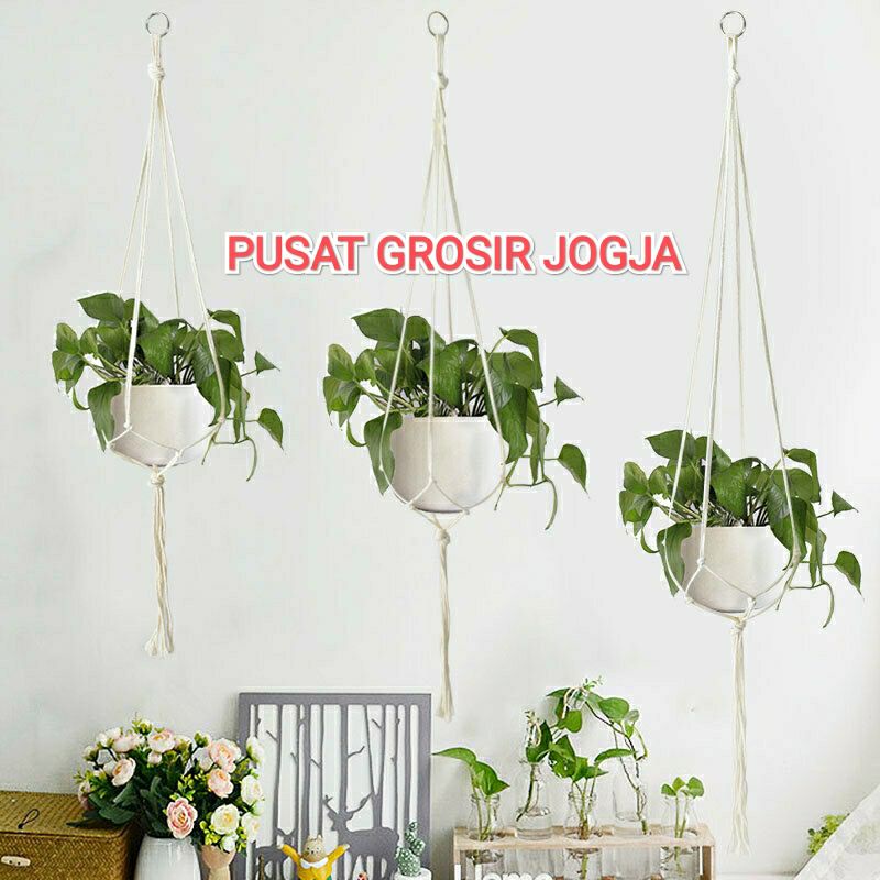 Jual TALI GANTUNGAN POT BUNGA 4 KAKI BAHAN MACRAME | Shopee Indonesia