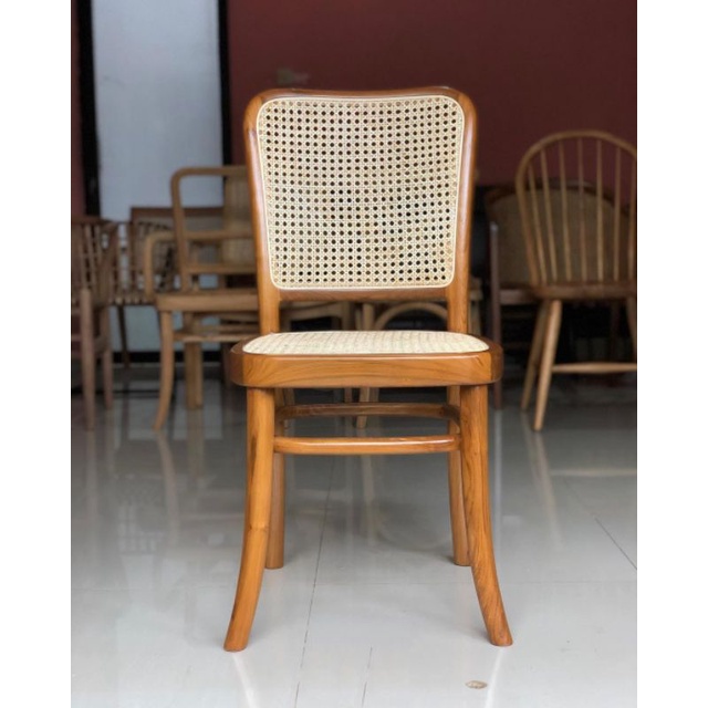 Jual kursi cafe resto kayu jati kombinasi rotan | Shopee Indonesia
