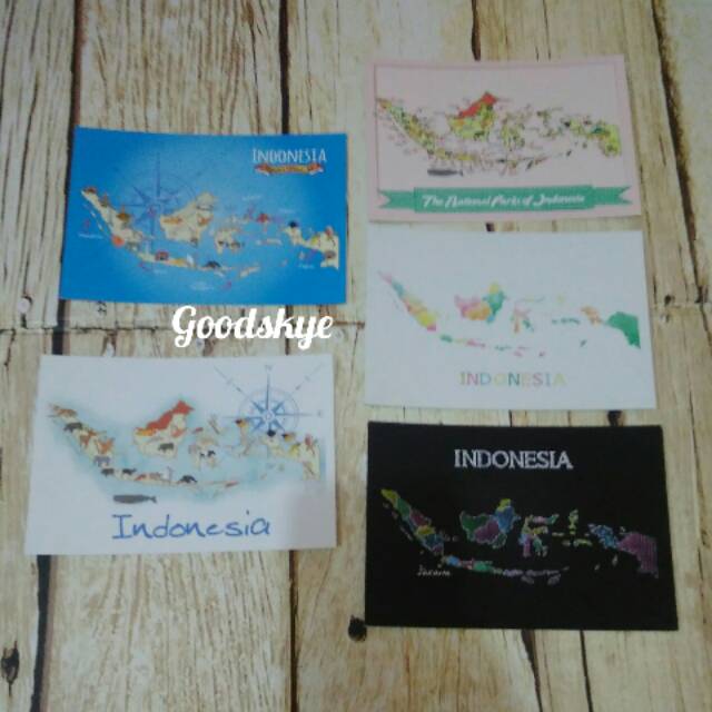 Jual Kartu pos PETA INDONESIA /postcard post card pc Indonesia Map ...