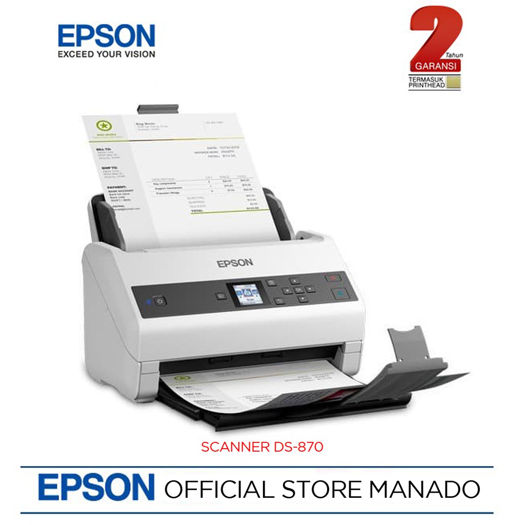 Jual SCANNER EPSON WorkForce DS-870 A4 Duplex Sheet-fed Document DS870 ...