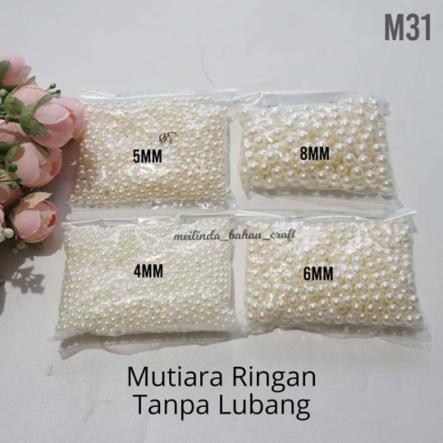 Jual mutiara ringan putih tulang tanpa lubang bisa untuk mutiara plong ...