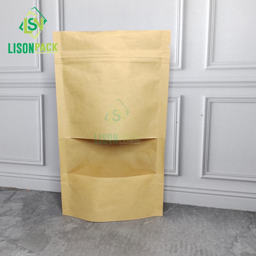 Jual Standing Pouch Window Paper Craft Coklat 100gr | Shopee Indonesia