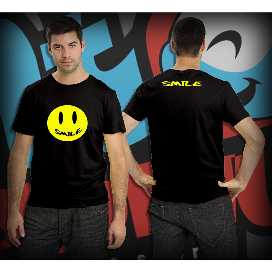 Jual Kaos Sablon Smile / Custom Sablon DTF | Shopee Indonesia
