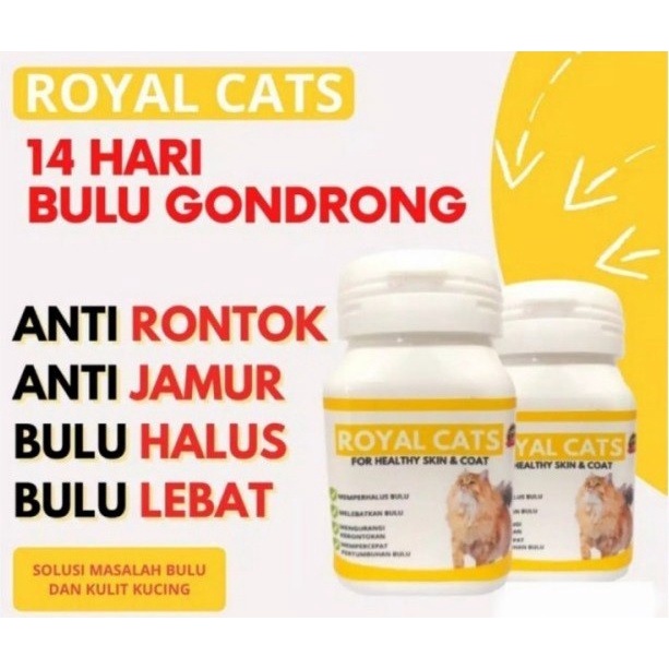 Jual Vitamin bulu kulit kucing ROYAL CATS cat healthy hair skin & coat kucing cat ISI 60 CAPSUL ...