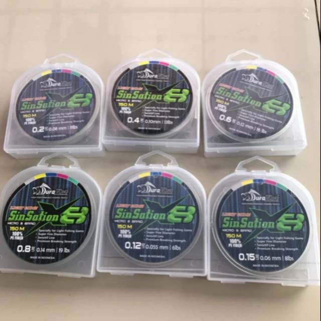 Jual Senar PE duraking sinsation x8 150 meter 100% PE fiber dura king ...