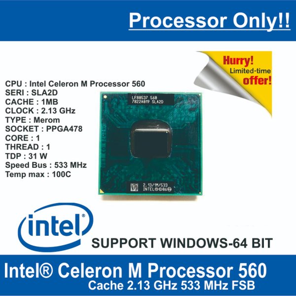 Jual ET31 CPU-CLR-10 Processor Laptop Notebook Intel Celeron M ...