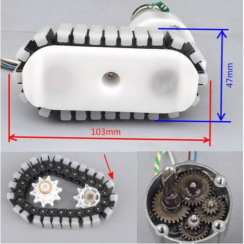 Jual dc 12v motor gear box robot tank + rotary encoder + rubber wheel ...
