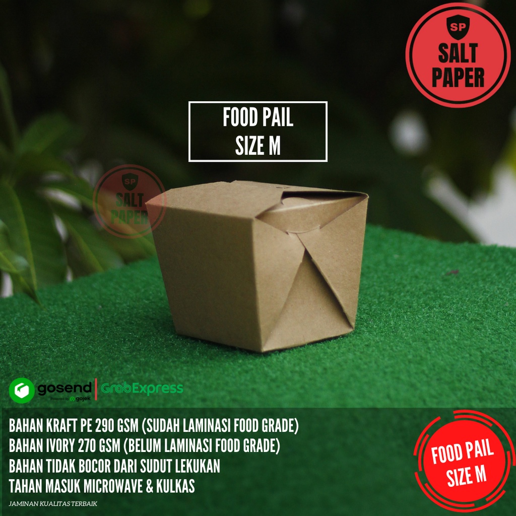 Jual Rice Box Paper M / Food Pail M / Food Pail / Rice Box - 10cm x 8 ...