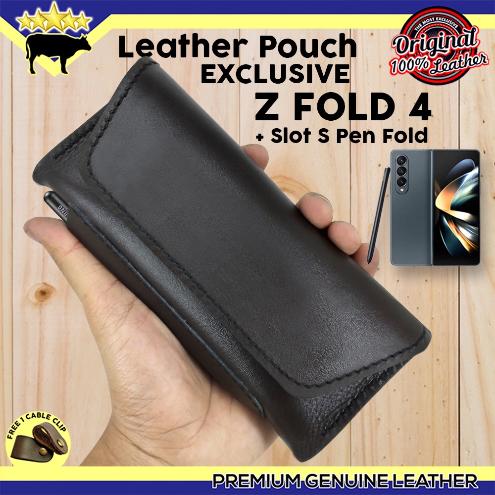Jual LEATHER POUCH SAMSUNG Z FOLD 4 WITH SLOT S PEN FOLD EDITION ...