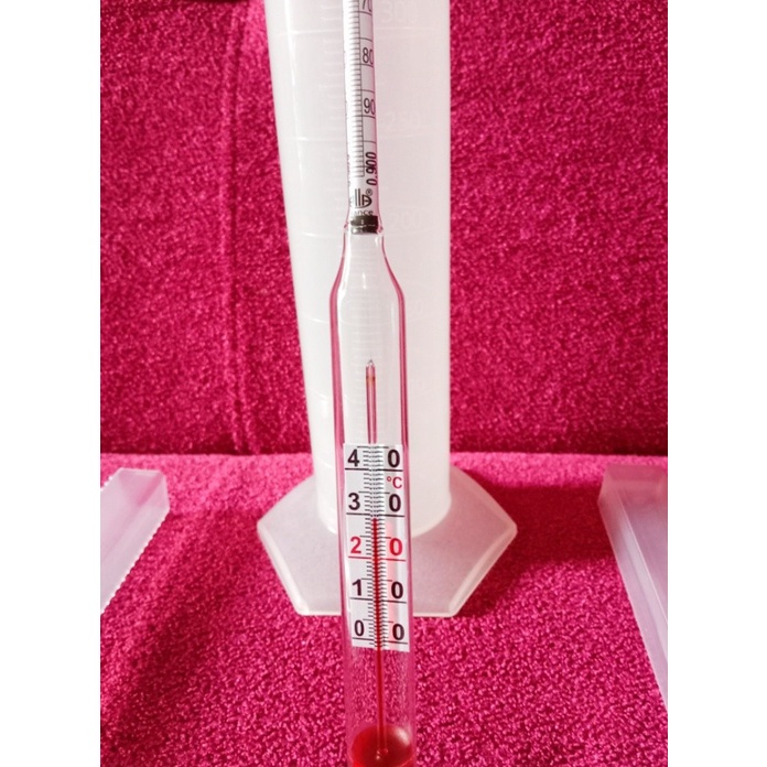 Jual Hydrometer with Thermometer Density Solar Plus Gelas Ukur 500 ml ...