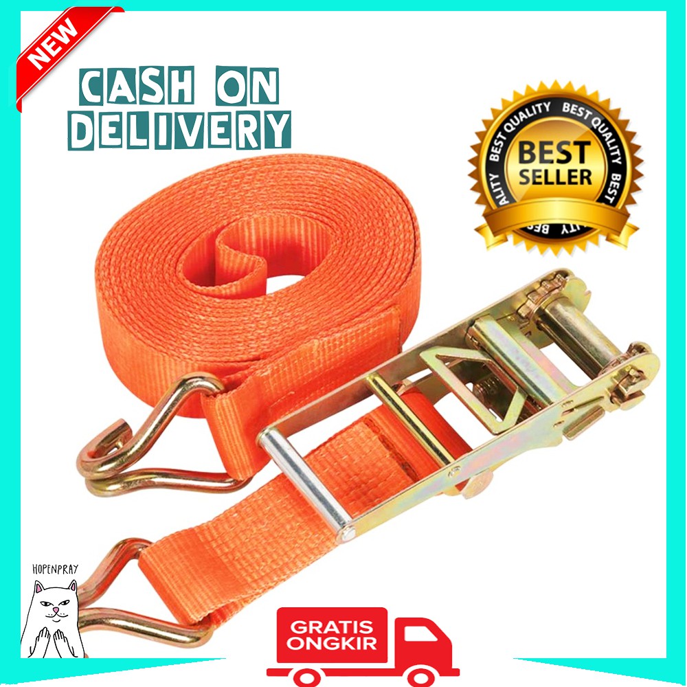 Jual Tali Kargo PREMIUM Pengangkut 10 Meter / Pengikat Barang Rachet Lashing Track Belt Tali ...