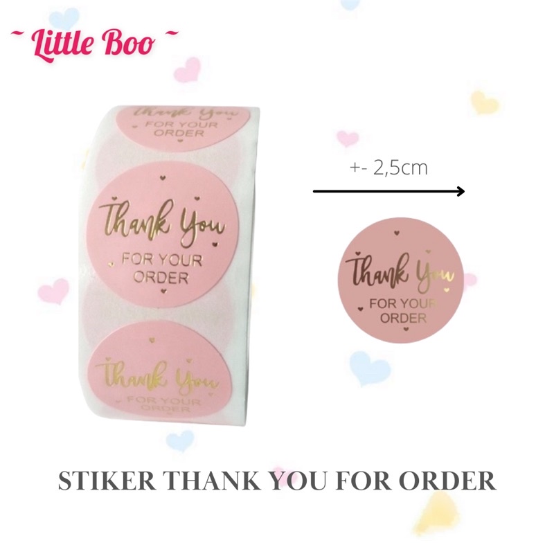 Jual Isi 10 Stiker label thank you for order / Sticker Kue / Cookies ...
