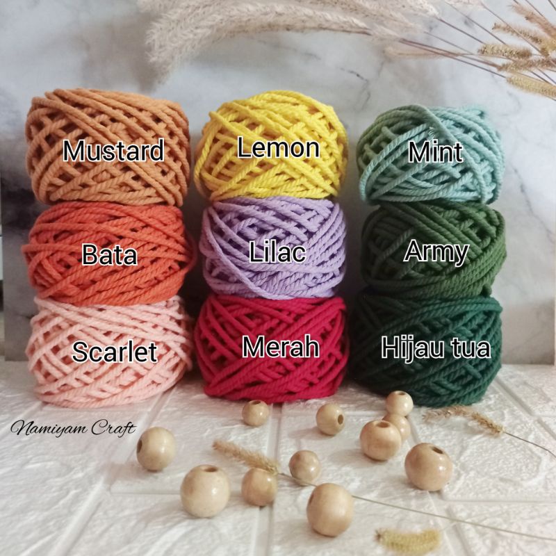 Jual Part 1 Tali katun Macrame 4MM Benang Makrame Cotton Rope | Shopee ...