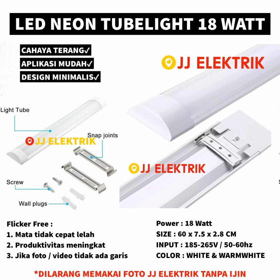 Jual Lampu LED Neon Panjang 120CM 36W Pengganti TL, RM Warna Cahaya ...