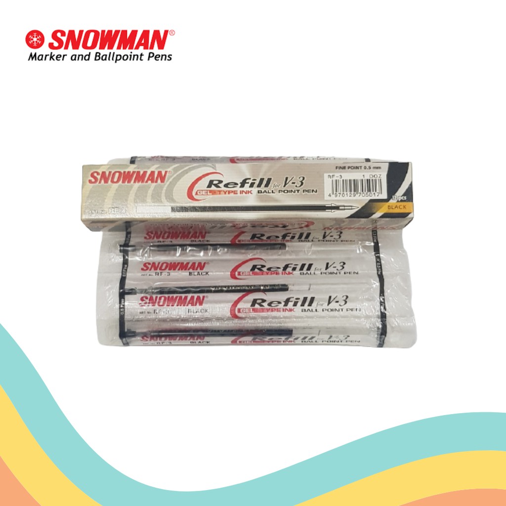Jual ISI BALLPOINT SNOWMAN V-3 HITAM (1 PCS) | Shopee Indonesia