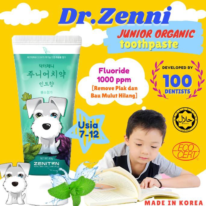 Jual Pasta Gigi Dr Zenni Premium Organic Junior Mild Mint Peppermint ...