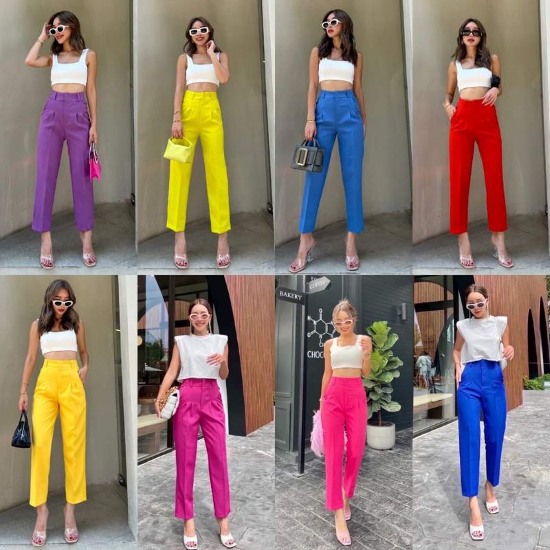 Jual Ready Lupinta High-Waist pants Promthong import bangkok | Shopee ...
