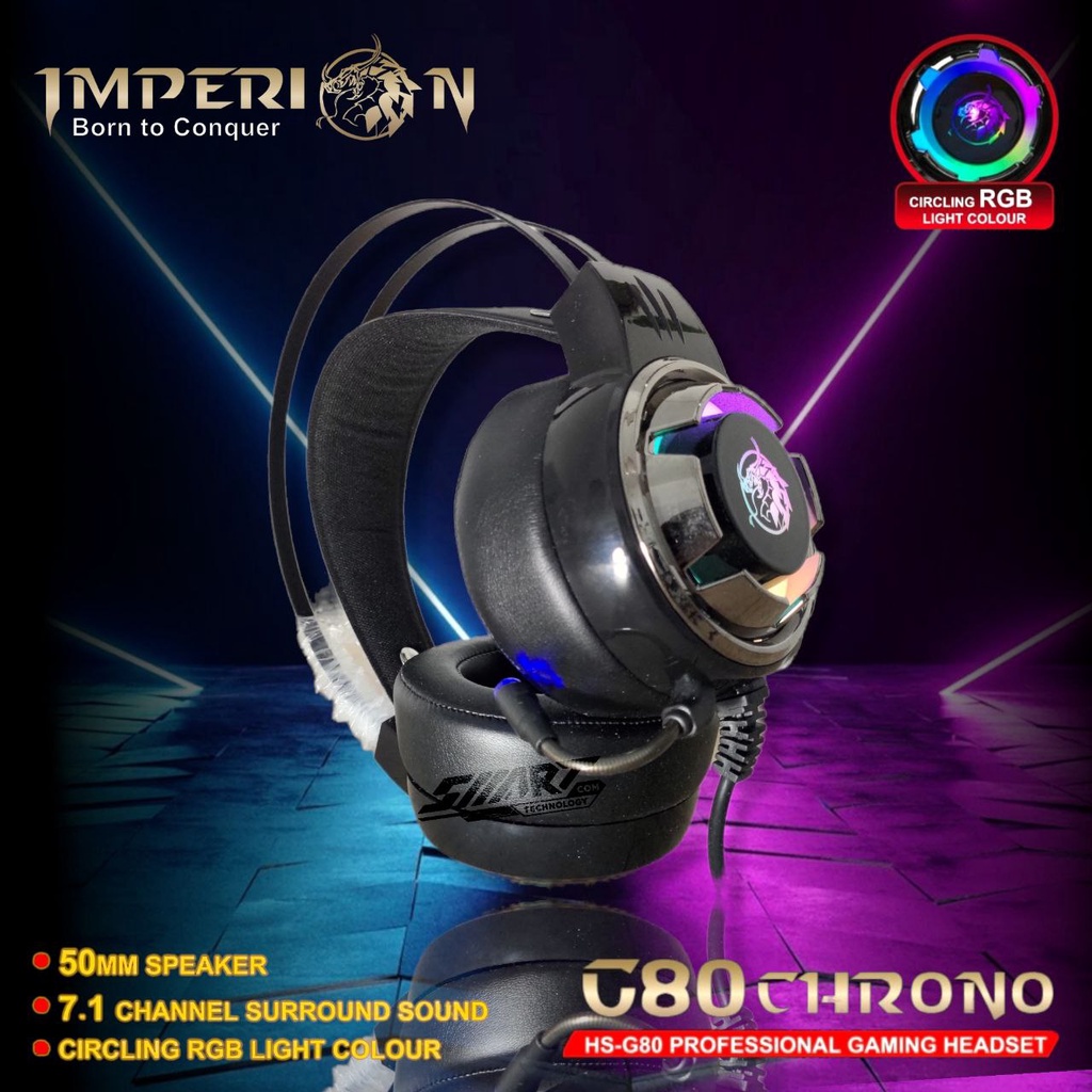 Jual Headset Gaming Imperion HS-G80 Chrono, 7.1 surround sound, RGB ...