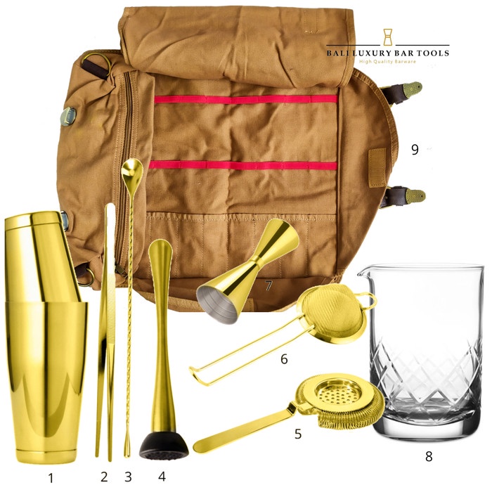 Jual Pro Bar set Bartender tools set professional Gold | Shopee Indonesia