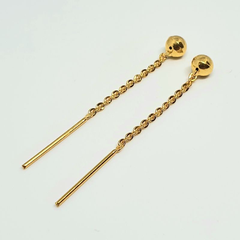 Jual Giwang Anting Tusuk Emas Muda Pentol Rante 1 Gram | Shopee Indonesia