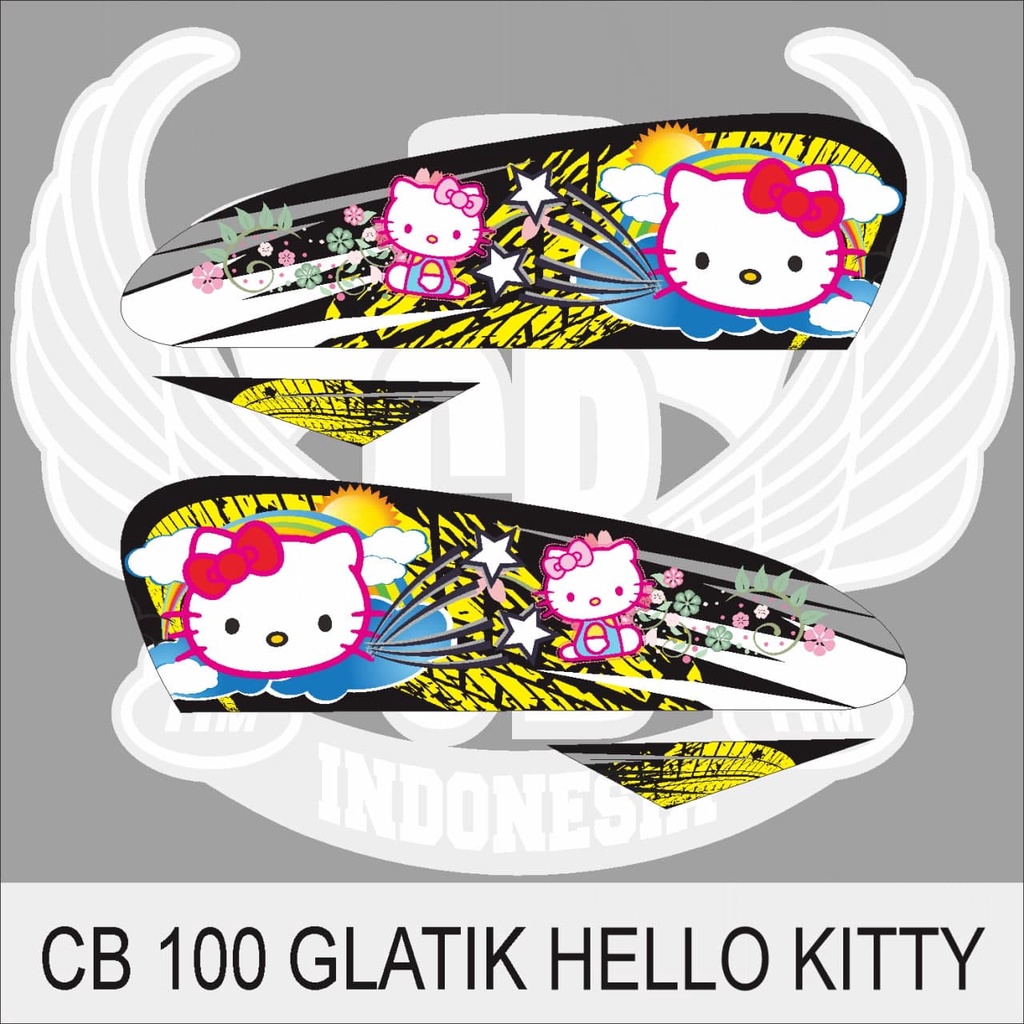 Jual STIKER STRIPING VARIASI CB 100 GLATIK HELLO KITTY | Shopee Indonesia