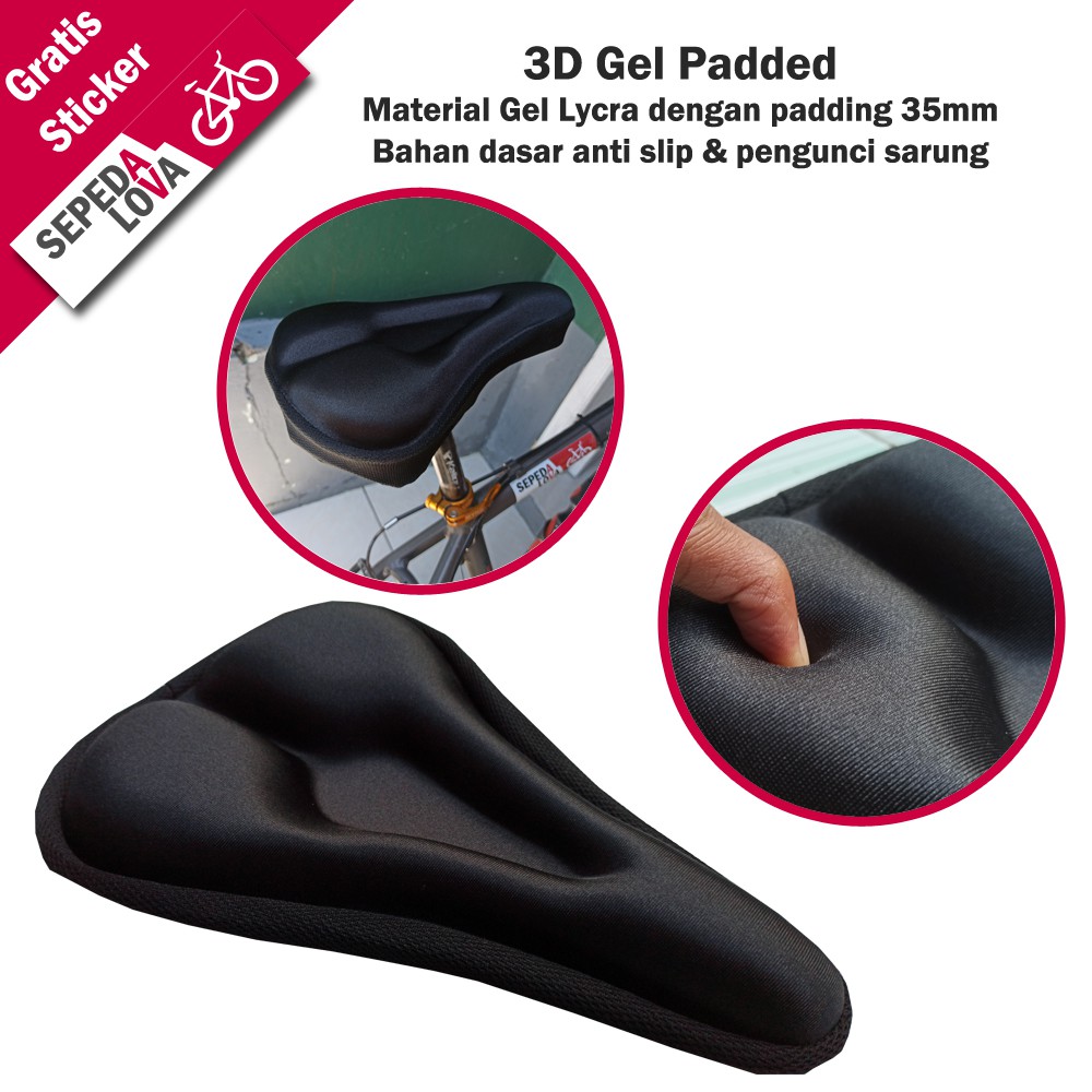 Jual Sarung Jok Sadel Sepeda Cover Saddle 3D Gel Pad Hitam | Shopee ...