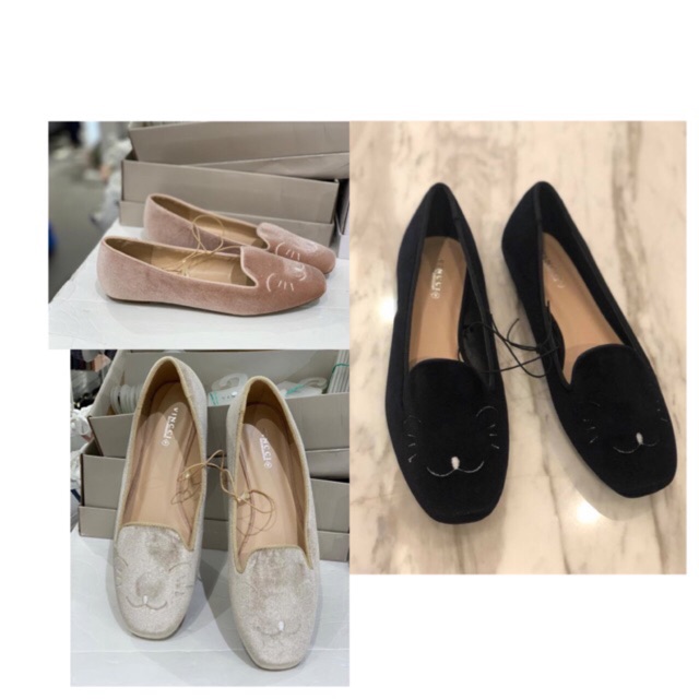 Jual VINCCI VNC Flat shoes cat meong kucing suede warna taupe pink dan ...