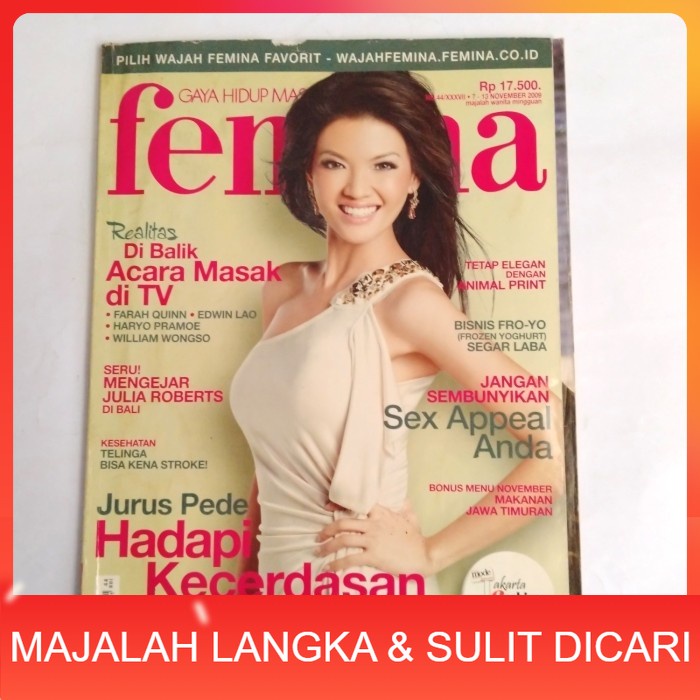 Jual Majalah FEMINA No.44 Nov 2009 Cover FARAH QUINN Langka | Shopee Indonesia