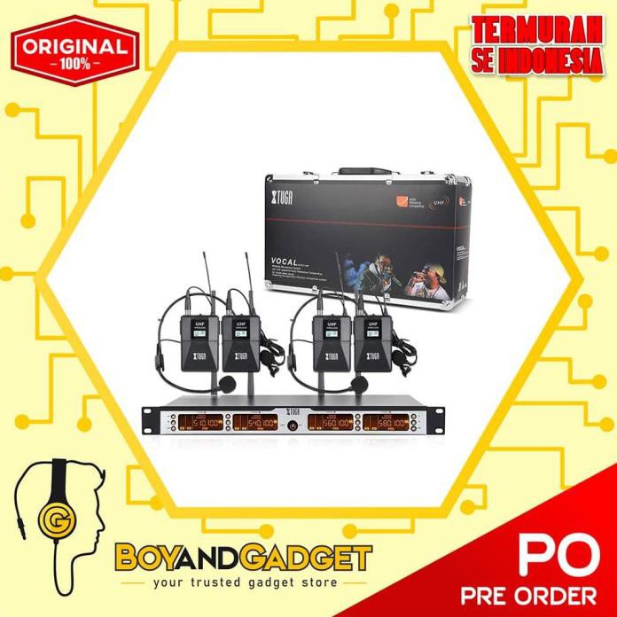 Jual XTUGA SKM4000PLUS 4 X100 CHANNEL UHF WIRELESS BODYPACK MICROPHONE ...