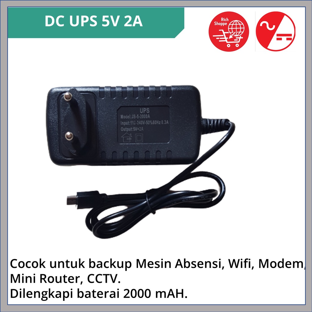 Jual Power Supply DC Mini UPS Penghemat Listrik Daya Cadangan 5V 2A ...