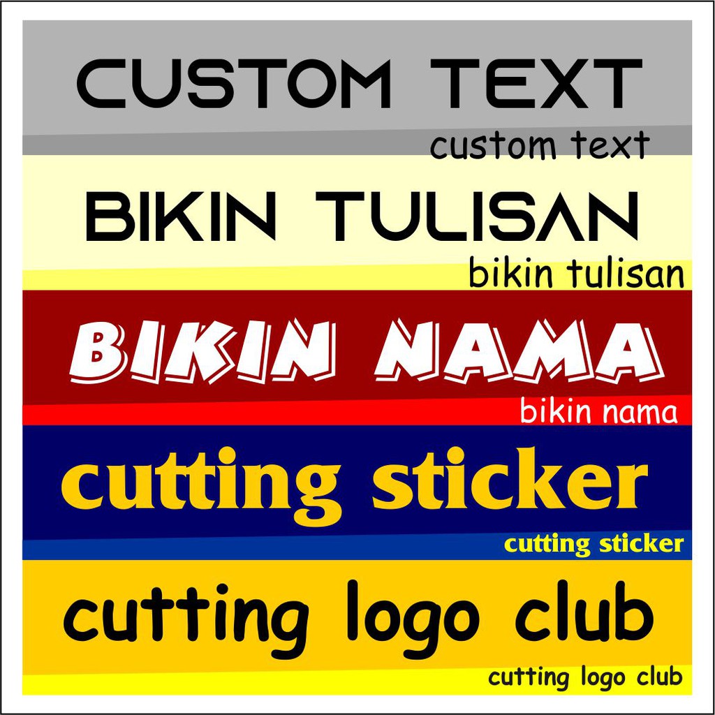 Jual Custom text bikin nama bikin stiker logo cutting sticker sticker ...