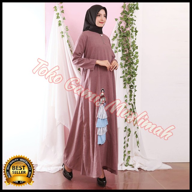 Jual Baju Gamis Wanita Terbaru Gamis Polos Remaja Gamis Boneka 3D 7113 ...