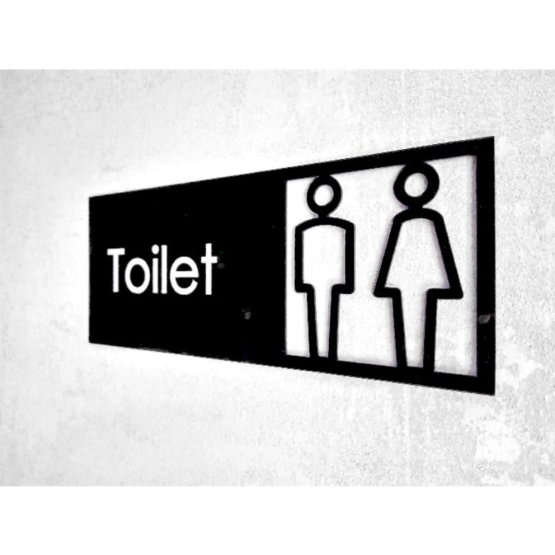 Jual Toilet Sign Akrilik | Sign Board Restroom WC Modern | Shopee Indonesia