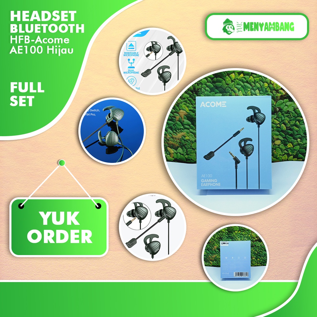 Jual 42308 | HFB-Acome AE100 Hijau | ACOME AE100 Wired Earphone In-ear ...