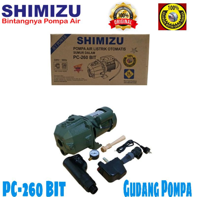 Jual Pompa Air Listrik Otomatis Sumur Dalam Jet Pump Shimizu PC 260 BIT TANPA TABUNG | Shopee ...