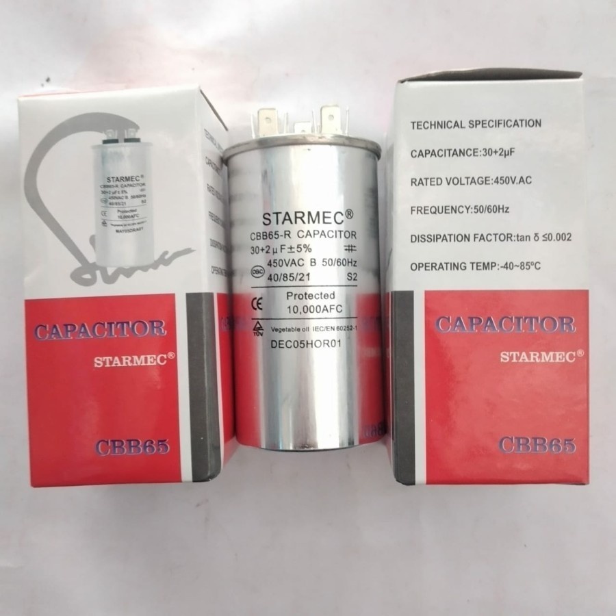 Jual Kapasitor AC 30 + 2 UF / Capacitor AC 30 + 2 Mikro Merk Starmec | Shopee Indonesia