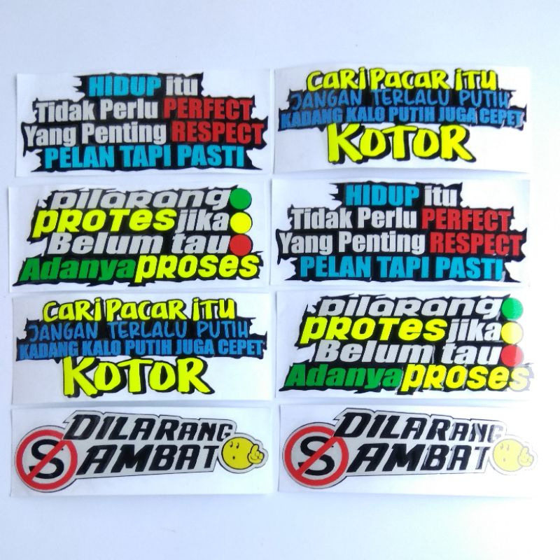 Jual Sticker Cutting Tumpuk Kata-Kata Variasi Campur | Shopee Indonesia