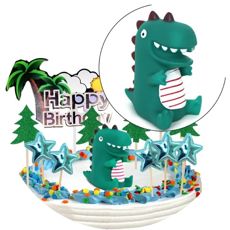Jual Topper Cake Birthday Dinosaur Hiasan Kue Tart Ulang Tahun ...
