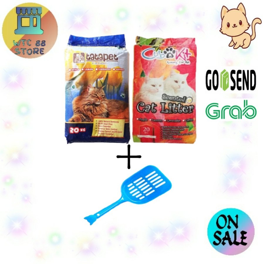 Jual pasir kucing gumpal wangi CUB N KIT / TATAPET premium 20KG + SCOOP (GOSEND/GRAB) | Shopee ...