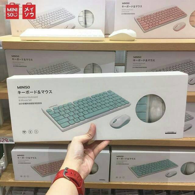 Jual MINISO 🆕 KEYBOARD + MOUSE WIRELESS (sz.29x14x2.7cm) | Shopee Indonesia