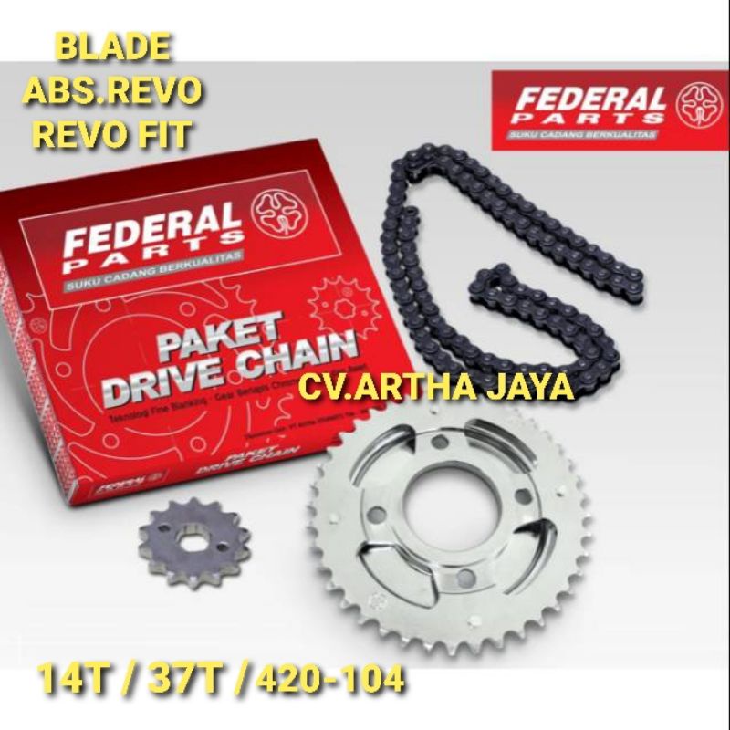 Jual GEARSET / GEAR SET / GEAR RANTAI FEDERAL HONDA ABSOLUTE REVO ...
