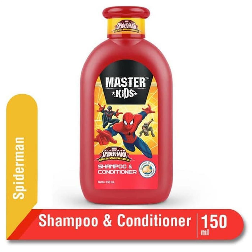 Jual Master Kids Shampoo & Conditioner Spiderman Merah 150ml | Shopee ...