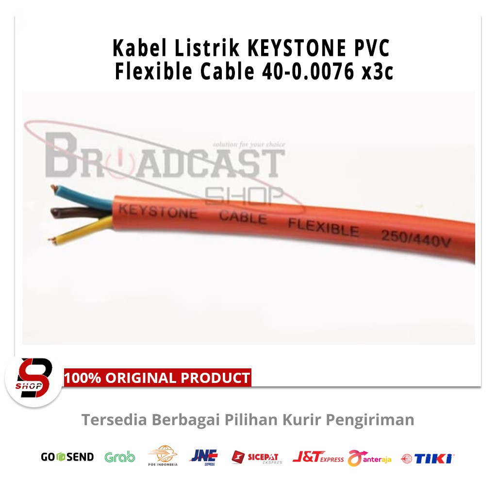 Jual Kabel Listrik KEYSTONE PVC Flexible Cable 40-0.0076 x3c | Shopee ...