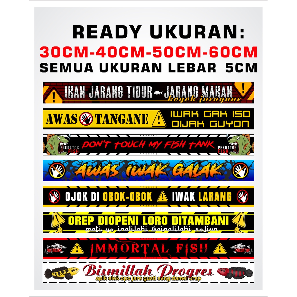 Jual custoum /reques STIKER AQUARIUM IKAN PREDATOR CHANNA,AROWANA DAN ...