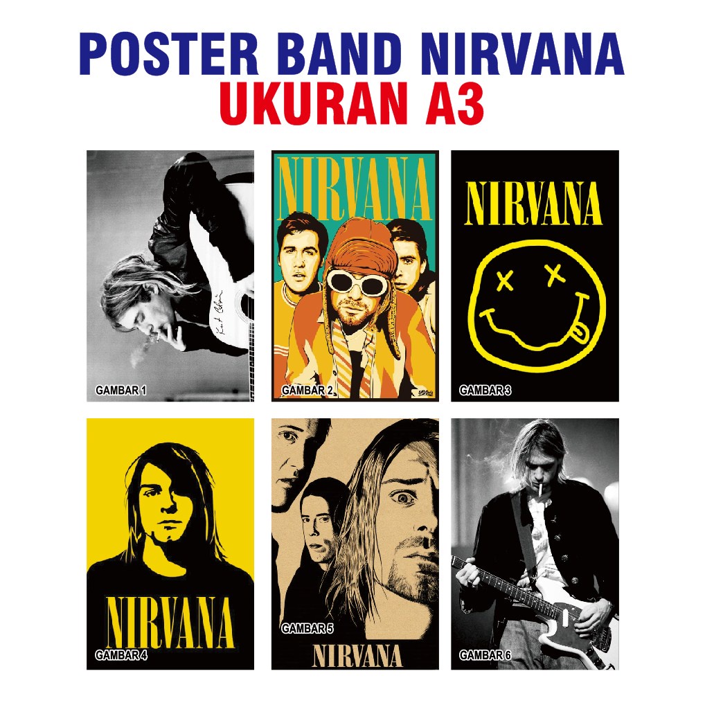 Jual POSTER NIRVANA -POSTER BAND NIRVANA MURAH -ukuran A3 | Shopee ...