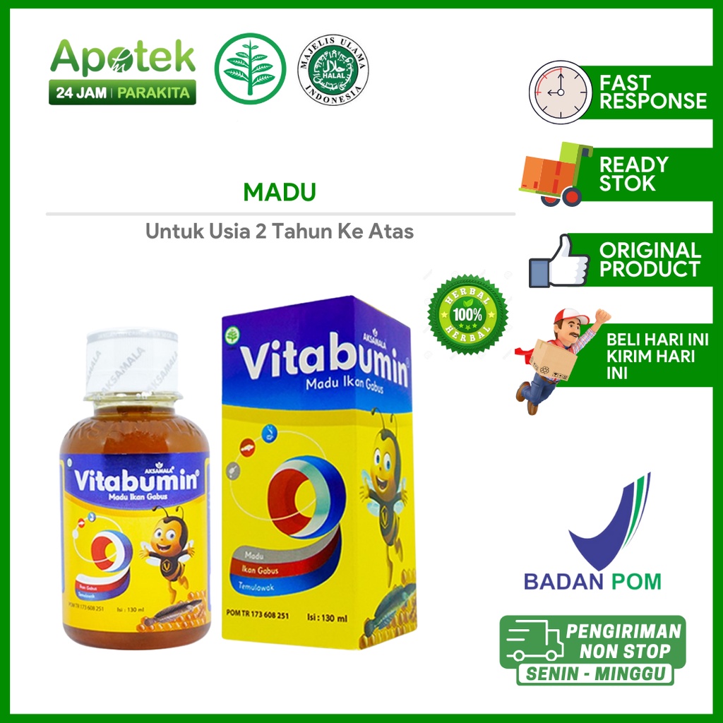 Jual Vitabumin Original Madu DHA Untuk Anak-Anak Madu Ikan Gabus | Shopee Indonesia