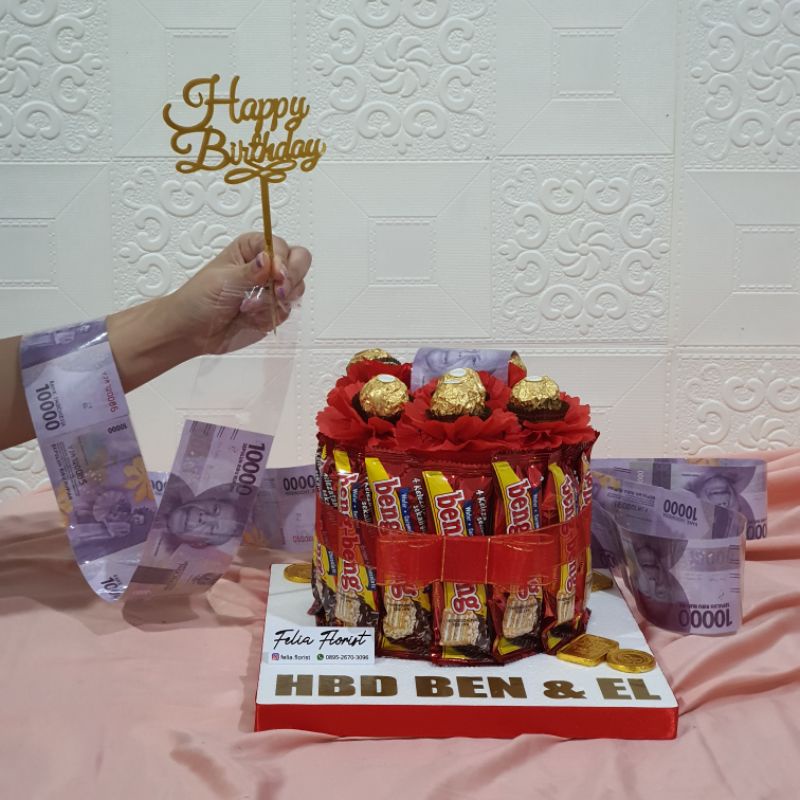 Jual Birthday Cake | Kue Ultah | Anniv Cake | Pull Out Money Cake + 14 ...