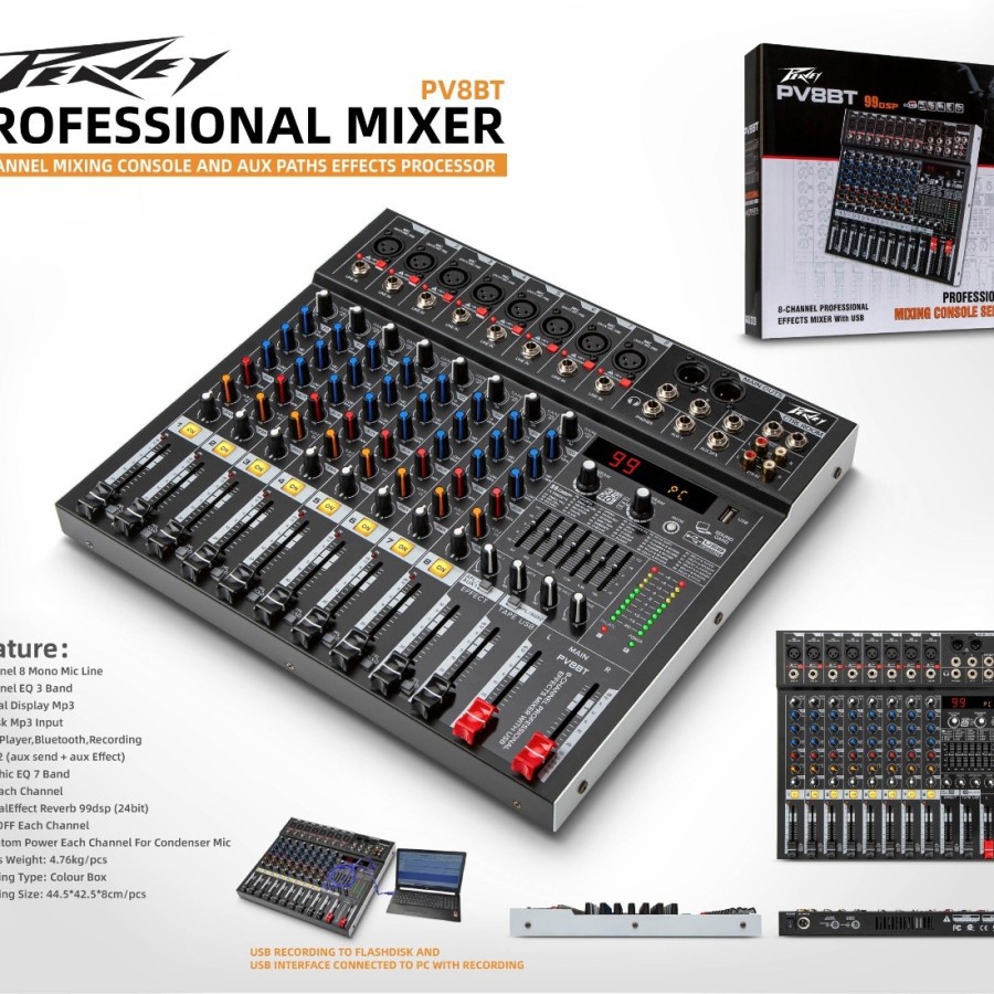 Jual Mixer Peavey 8 Channel PV88T baru Support PC | Shopee Indonesia