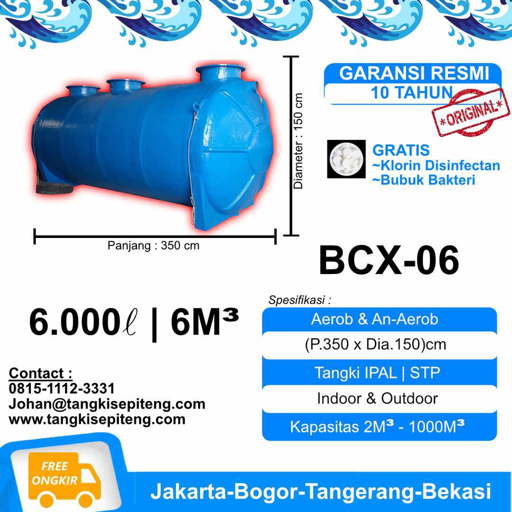 Jual TANGKI IPAL 6m3 / 6000 liter - Instalasi Pengolahan Air Limbah ...